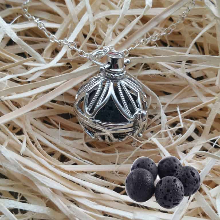 Aroma ketting gouden Spiraal hanger Lavasteen Essentiële oliën - YBMC